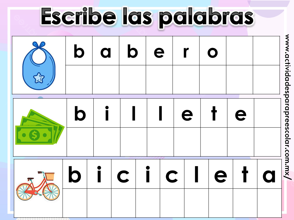 Escribiendo palabras